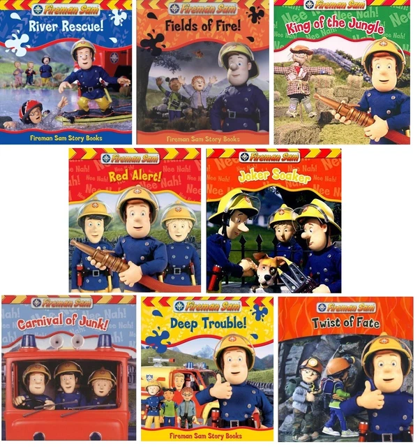 NEW X 8 book FIREMAN SAM collection River rescue Red Alert Carnival ...
