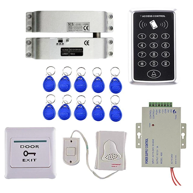 FULL RFID DOOR Access Control System Kit Set Electric Magnetic Lock DIY ...