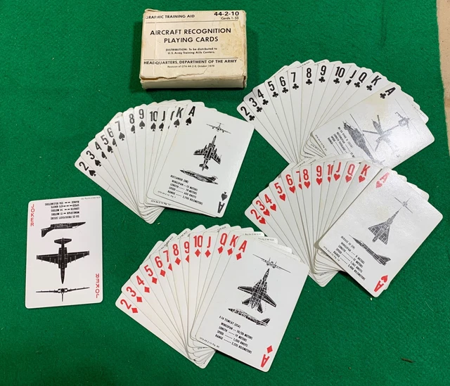 VINTAGE US ARMY Aircraft Recognition Playing Cards Deck 44-2-10 Oct ...