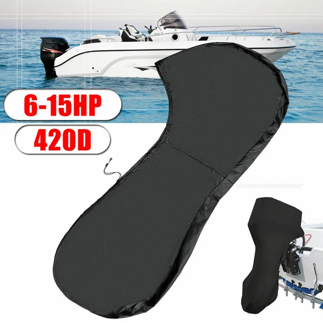6-15HP 420D FULL Outboard Boat Motor Engine Cover Black Dust Rain ...