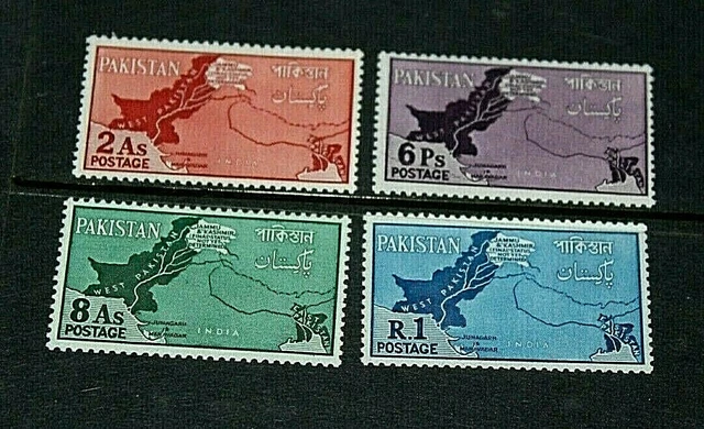 PAKISTAN 1960 MAP Of Pakistan Issues Set Of 4 In Blocks Of 4 In Fine M ...