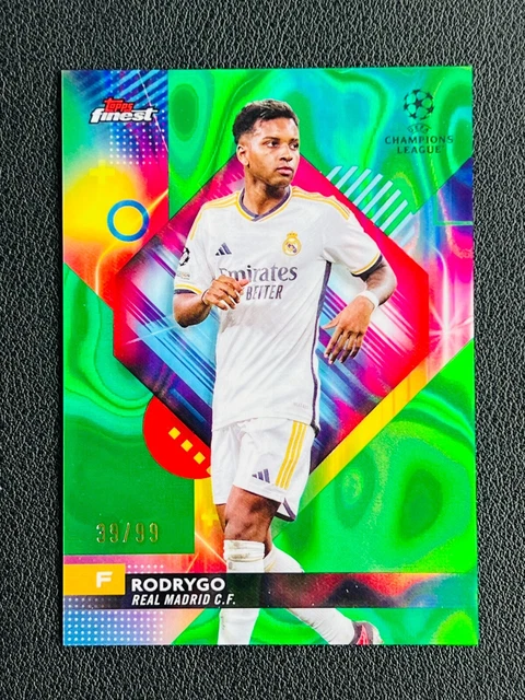 2023-24 TOPPS FINEST UEFA Rodrygo Green Lava Refractor 39/99 Real ...
