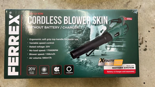 FERREX 20V LI-ION Cordless Blower Skin Without Battery Charger With Box ...