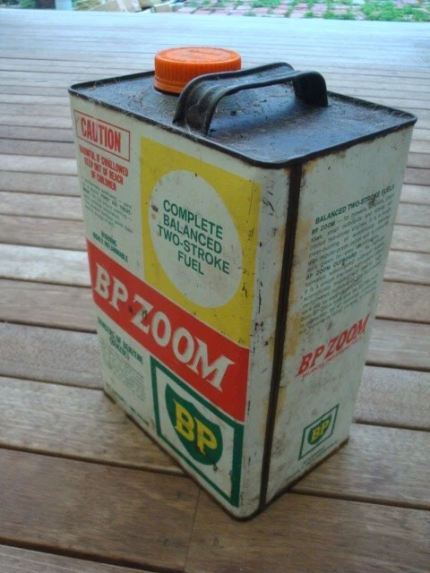 VINTAGE BP ZOOM Circa 1970's Two Stroke 1 Gallon FUEL CAN With ORIGINAL ...