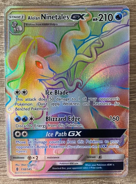 ALOLAN NINETALES GX Full Art Hyper Rare 150/145 - Guardians Rising Pokemon TCG $100.00 - PicClick AU