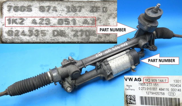 VW GOLF MK5 Power Steering Rack 1K2423051AJ And Motor 1K0909144F £34.99 ...