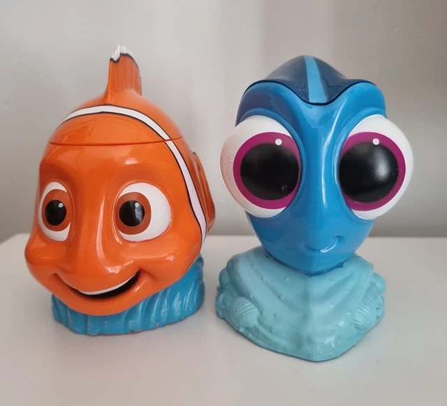 DISNEY ON ICE Finding Nemo Dory Nemo Flip Top Mugs Cups Collectable disney-on-ice-finding-nemo-dory-nemo-flip-top-mugs-cups-collectable