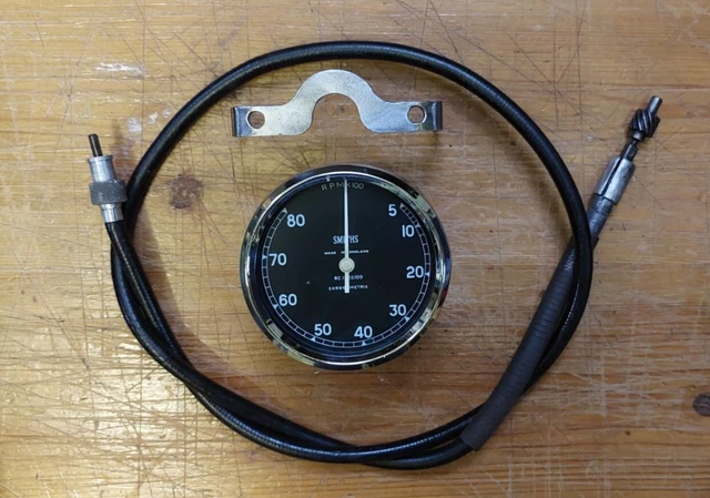 SMITHS CHRONOMETRIC REV Counter, RPM Gauge RC1302/00 +Cable Drive. BSA ...