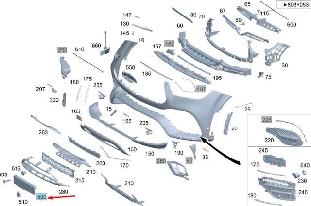 NEUF MERCEDES-BENZ GLE W167 Numéro De Numéro Avant A1678852300 Original ...