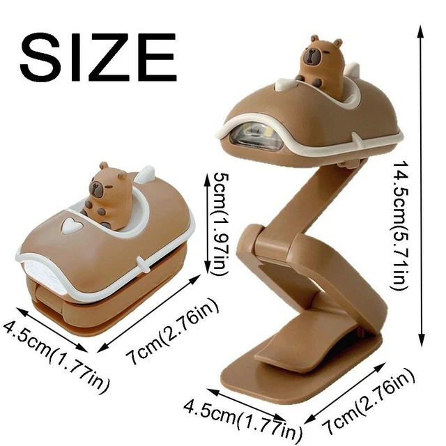 ADJUSTABLE MINI CAPIBARA Folding Desktop Lamp LED Clamp Lamp Study Desk ...