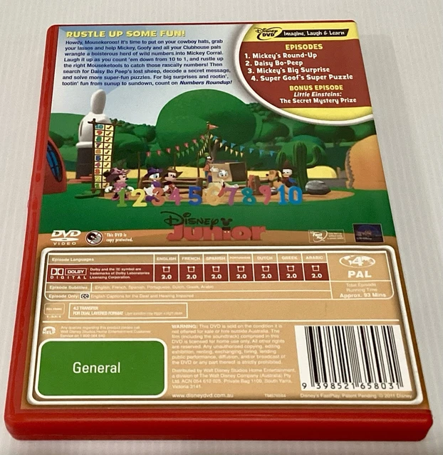 Mickey Mouse Clubhouse Numbers Roundup Disney 4 Episodes Dvd Region 4 7126