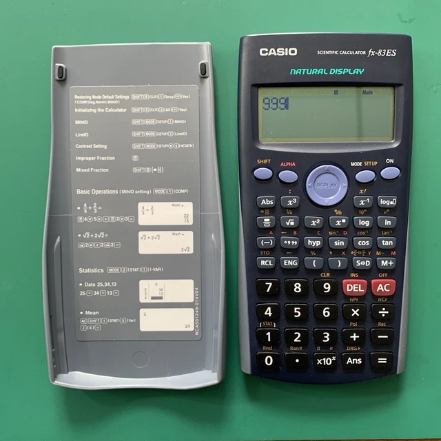 CASIO FX-83ES CALCOLATRICE display naturale scientifico EUR 17,46 ...