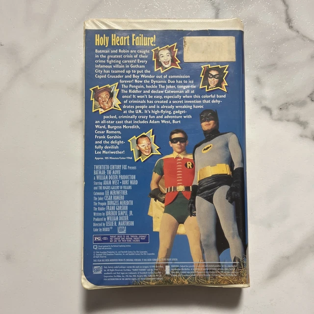 BATMAN THE MOVIE 1966 VHS Adam West Burt Ward Clamshell Case 1994 ...