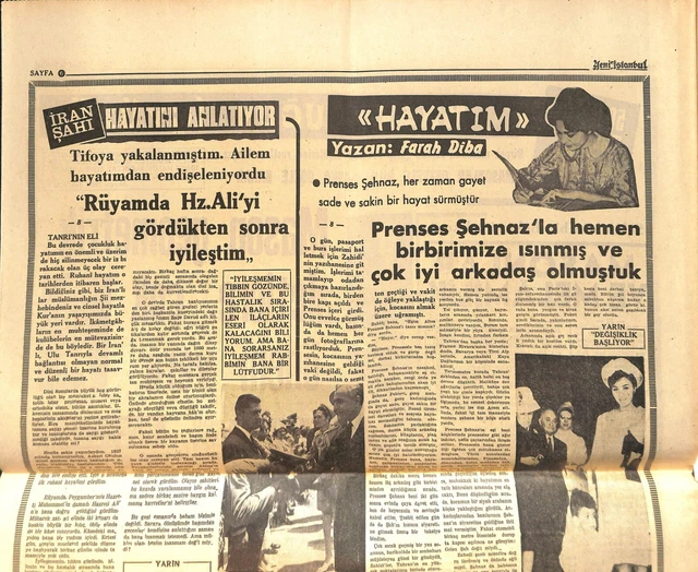 MOHAMMAD REZA SHAH Pahlavi Farah Diba TURKISH Newspaper News 16 ...
