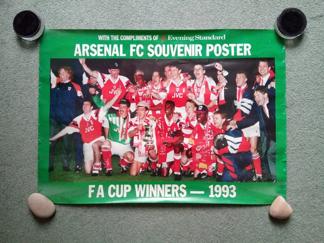 ARSENAL FC POSTER FA Cup Winners 1993 George Graham's team at Wembley £ ...