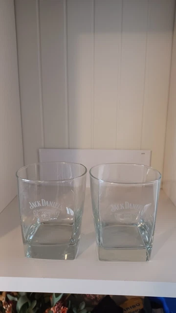 JACK DANIELS WHISKEY glasses square Rock Glass Barware $14.00 - PicClick