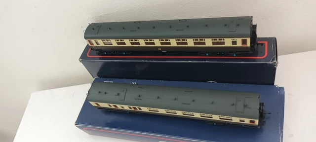 OO GAUGE NEAR MINT 2x Bachmann Collett GWR Coach 34-076 125 1st 3rd ...