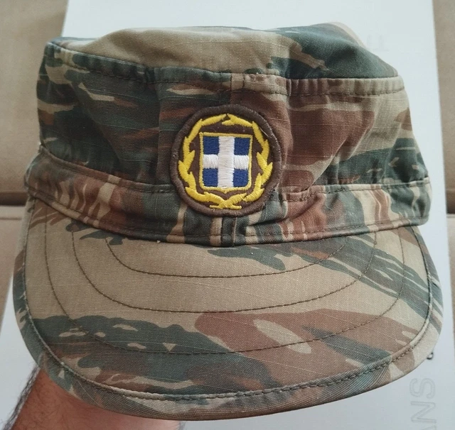 ORIGINAL GREEK ARMY field troops cap lizard camo lightweight military summer cap £18.98 ...