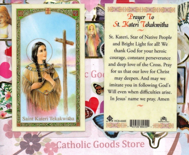 PRAYER TO ST. Saint Kateri Tekakwitha - Laminated Holy Card £1.45 ...