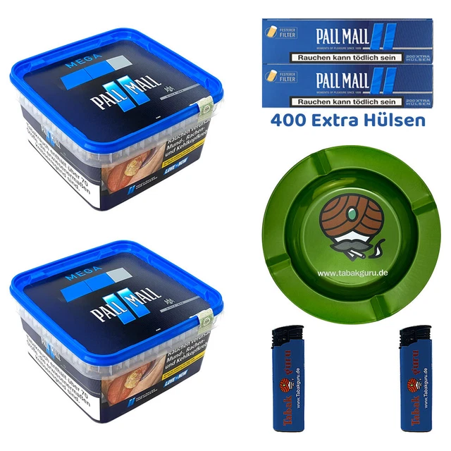 PALL MALL BLUE/BLAU Tabak Mega Box 2x 135g, Blue Xtra Hülsen, Metallascher + EUR 75,00 - PicClick DE