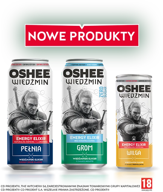OSHEE THE WITCHER FULL CANS Energy Drink NEW Geralt Rivia £18.82 ...