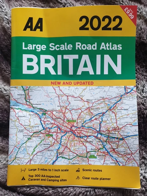 AA LARGE SCALE Road Atlas Map Britain Updated 2022 Edition ISBN 978-0 ...