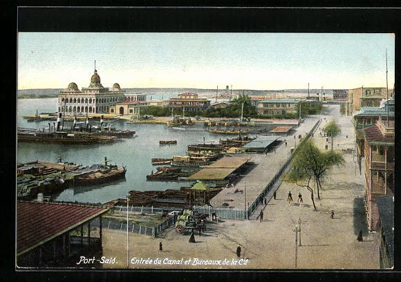CPA PORT-SAID, ENTRÉE du Canal et Bureauxde la Cie EUR 5,00 - PicClick FR