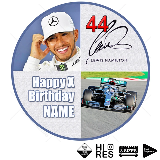 LEWIS HAMILTON CAKE Topper Decoration Edible Icing Personalised £2.99 ...