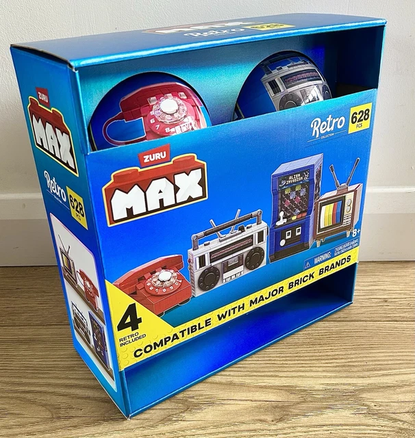 ZURU MAX RETRO 4 PACK! Premium Retro Building Bricks – NEW & Unopened ...