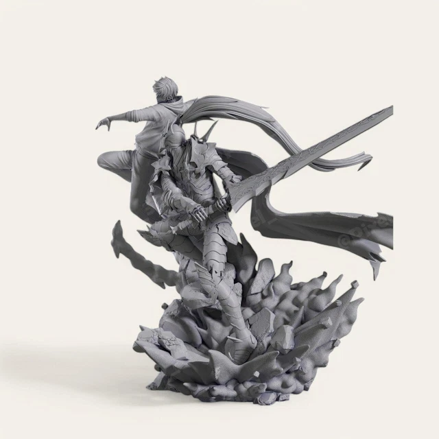 UNPAINTED SUNG JIN-WOO & Igris Resin Figure Solo Leveling | 27 cm DIY ...