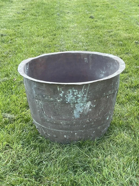 ANTIQUE VICTORIAN WASH Copper Cauldron Garden Planter £95.00 - PicClick UK