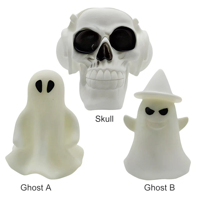 SKULL/GHOST NIGHT LIGHT Bedside Lamp Nursery Nightlight for Halloween ...