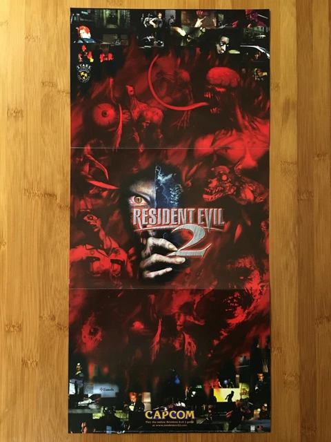 1998 OFFICIAL RESIDENT Evil 2 Foldout Poster PS1 PSX Playstation 1 ...