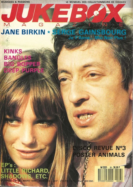 JUKE BOX MAGAZINE n° 26 - Serge Gainsbourg - Jane Birkin (Mars 1989 ...