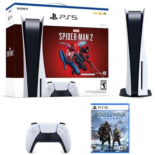 PLAYSTATION 5 CONSOLE Marvels Spider-Man 2 Bundle + God of War Ragnarok ...