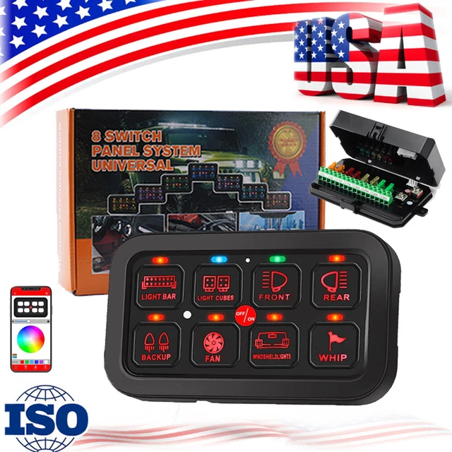 SPARKWHIZ 8 GANG RGB Bluetooth Multifunction Switch Panel Relay System ...