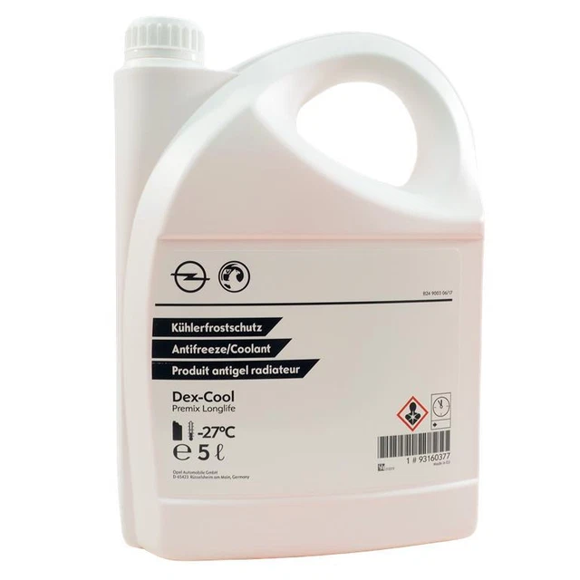 5 LITRE ORIGINAL Opel GM Antifreeze Dex-Cool Premix Longlife 93160377 £ ...
