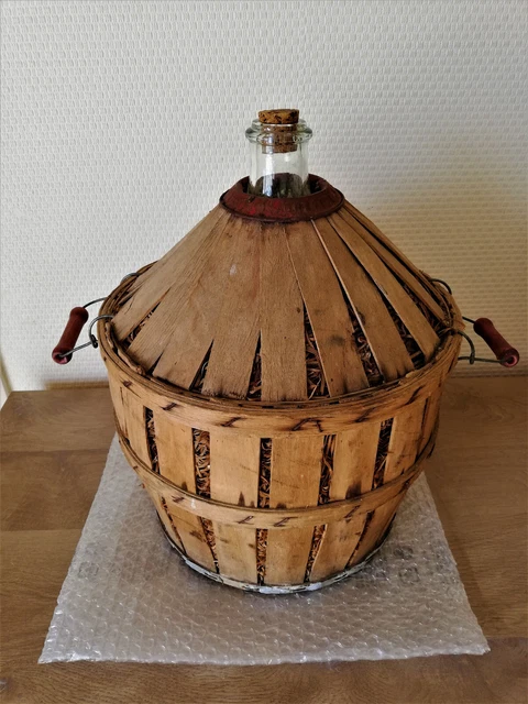 ANCIENNE BOMBONNE VERRE Dame Jeanne Perrin Fils Rognonas 40cm EUR 45,00 ...