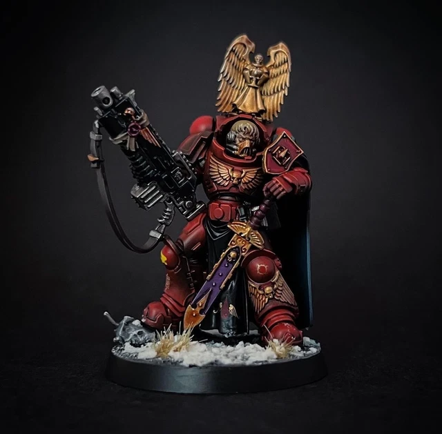 WARHAMMER 40K PRIMARIS Captain In Gravis Armour. Blood Angels. Painted ...