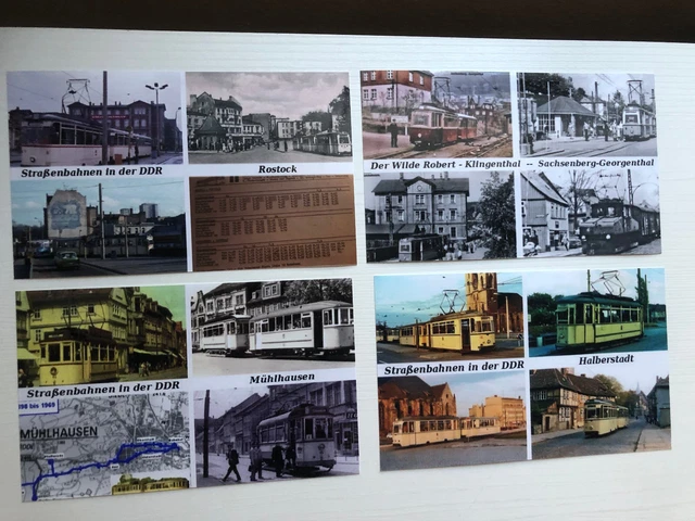 4 COLLAGEN FOTOS Straßenbahn Eisenbahn Dampflok DDR EUR 1,00 - PicClick DE