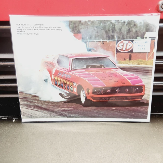 VINTAGE DRAG RACING Magazine Cut Out. Lew Arrington's "Brutus" Mustang ...