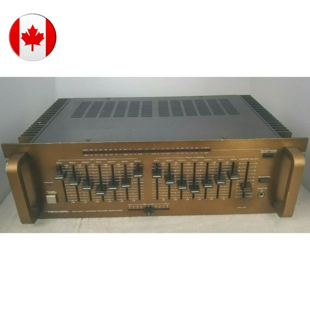 RARE - REALISTIC SPA-100, 2x100W Power Amplifier with Stereo EQ, TESTED ...