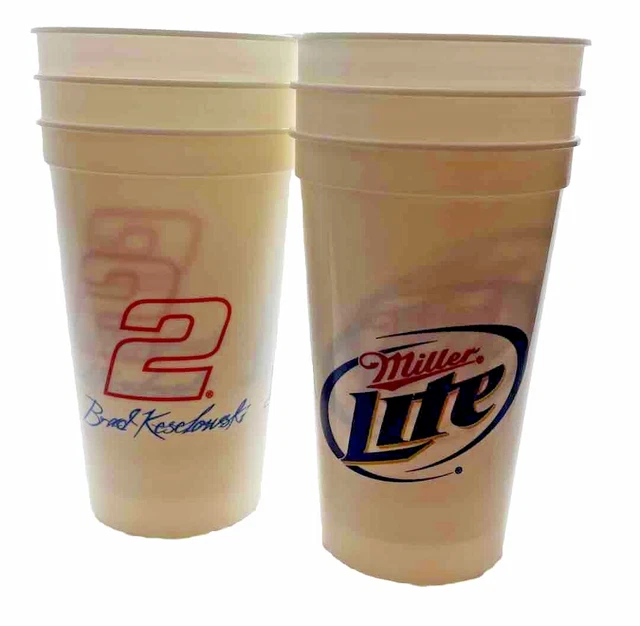 SET OF 6 Miller Lite Time NASCAR Brad Keselowski Plastic Tumblers 2011 ...