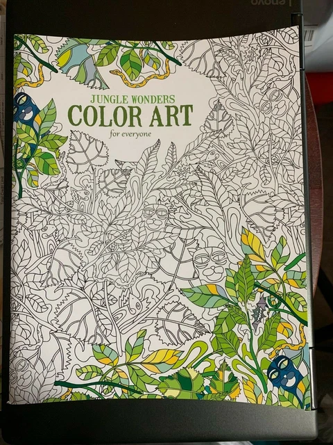 LIVRE DE COLORIAGE Adulte Jungle Wonders Art For Everyone, Nouveaux ...