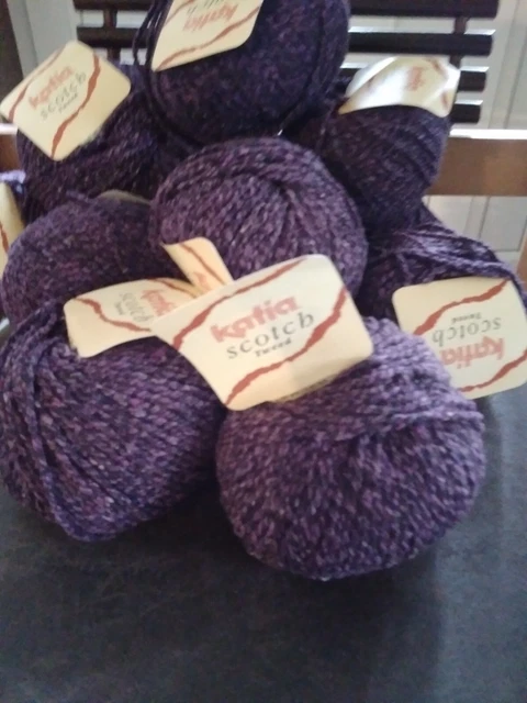 LOT 11 Pelotes Katia Scotch Tweed Soie Laine Violet Mauve Tricot ...