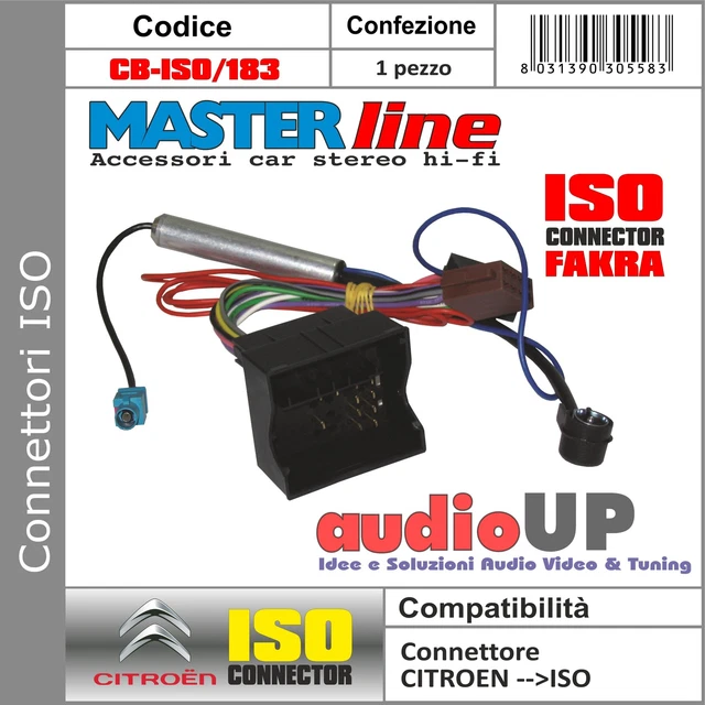 CONNETTORE ISO AUTORADIO Originale Antenna Iso Citroen C3 Dal 2004 In ...