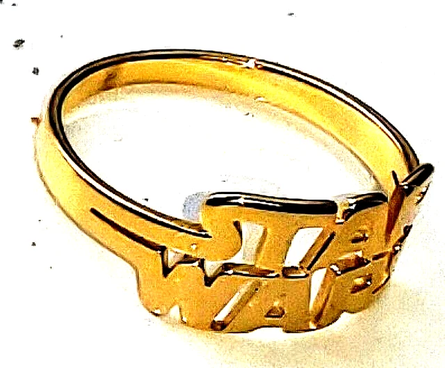 STAR WARS LOGO Gold Ring Fantasy Space Film TV Series Sky walker George ...