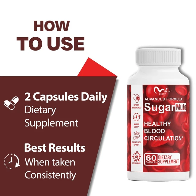 (5 PACK) SUGAR Mute Capsules, SugarMute Premium Blood Health Support £ ...