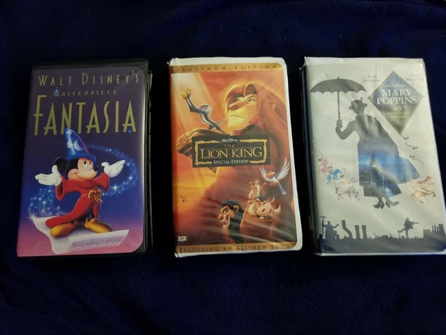 DISNEY VHS TAPES Bundle: Fantasia, Lion King Special Edition, Mary ...