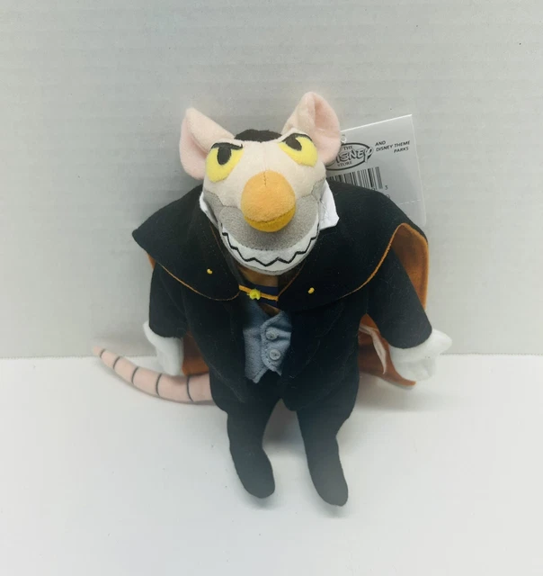 GREAT MOUSE DETECTIVE "Ratigan" Disney Store Plush Bean Bag Figure 8 ...